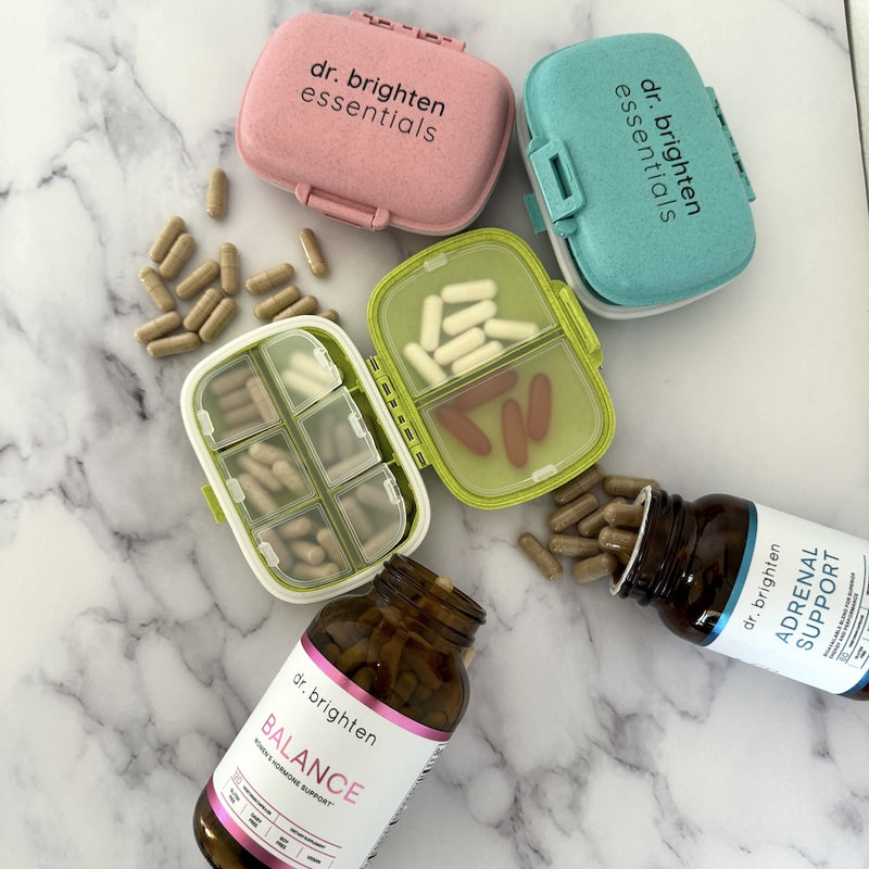 Stylish Supplement Organizer – 8-Compartment Travel Pill Case